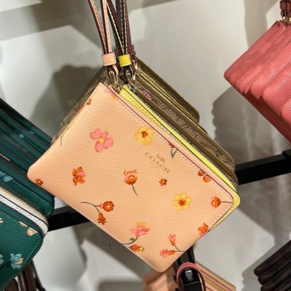 Coach | Bags | Coach Corner Zip Wristlet With Mystical Floral Print ...